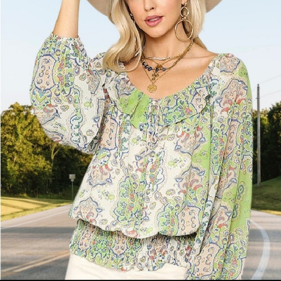 Gigio | Tops | Chiffon Paisley Print Blouse | Poshmark